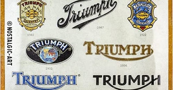 Placa metalica Triumph - Logo Evolution 30x40cm